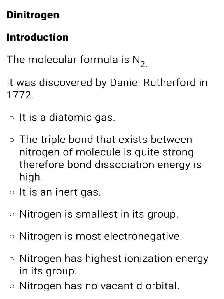Nitrogen | PDF | Nitrogen | Nitric Acid