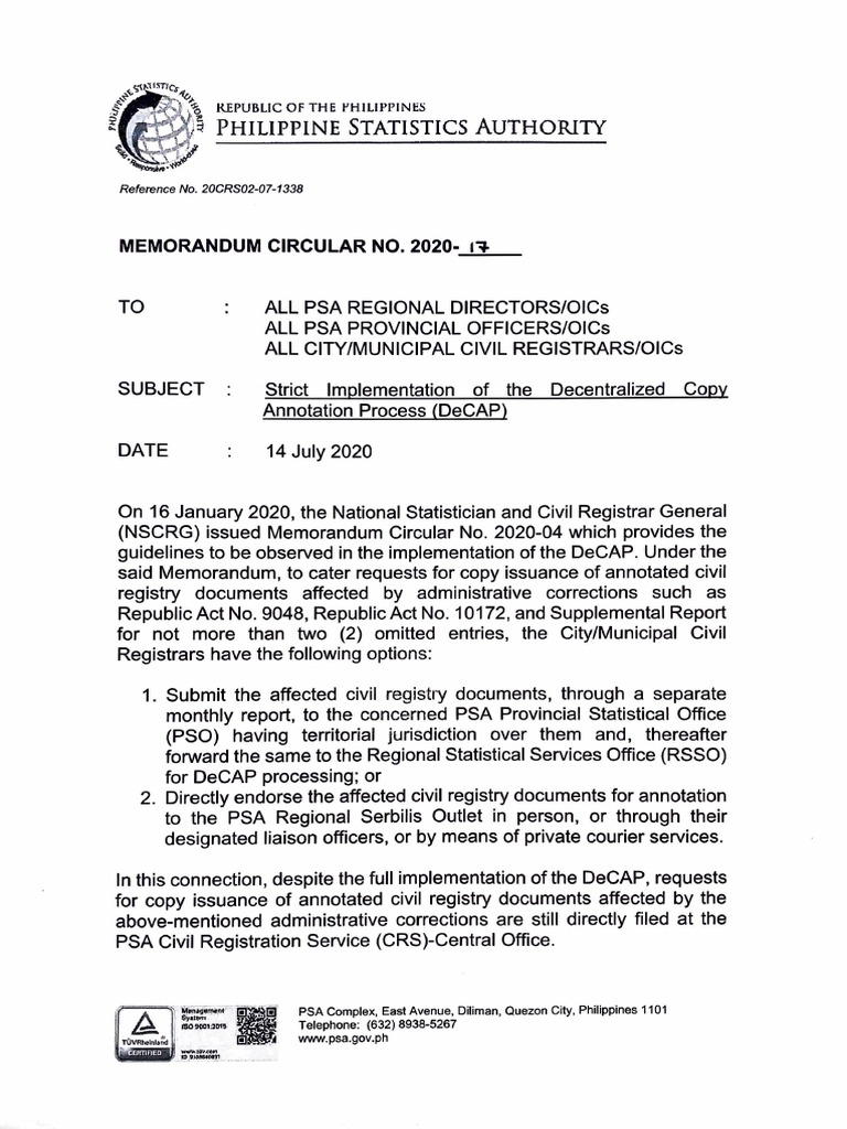 DeCAP Implementation Guidelines for PSA | PDF | Public Law | Public Sphere