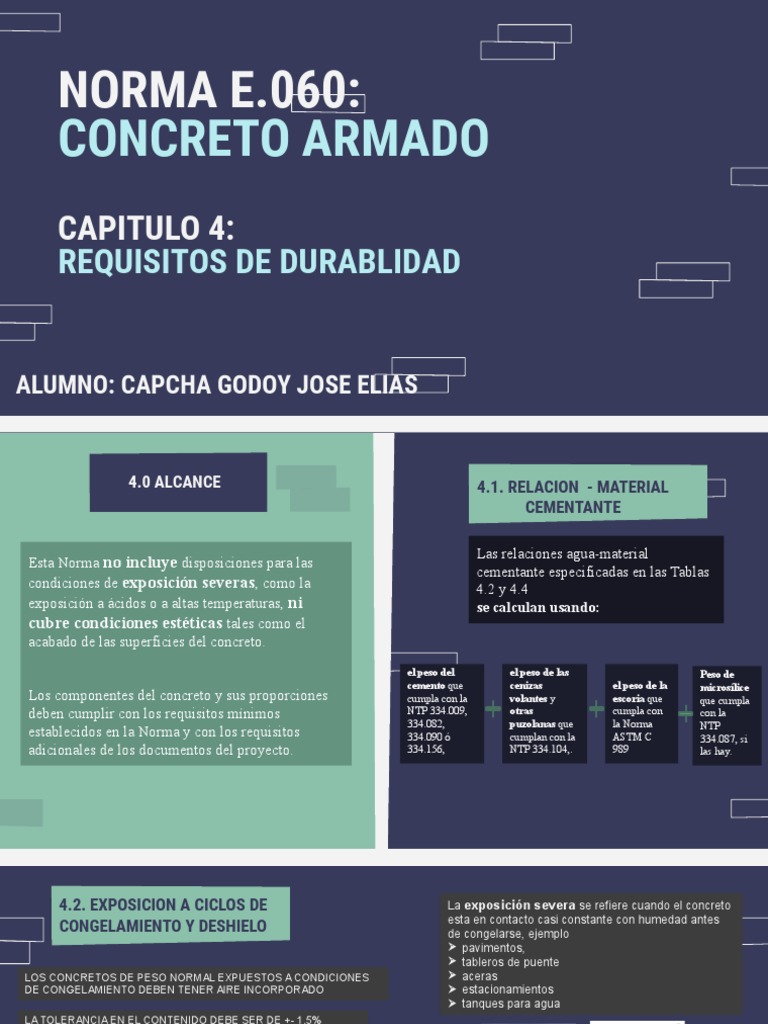 Cap 4 NORMA E.060 | Descargar gratis PDF | Hormigón | Cemento