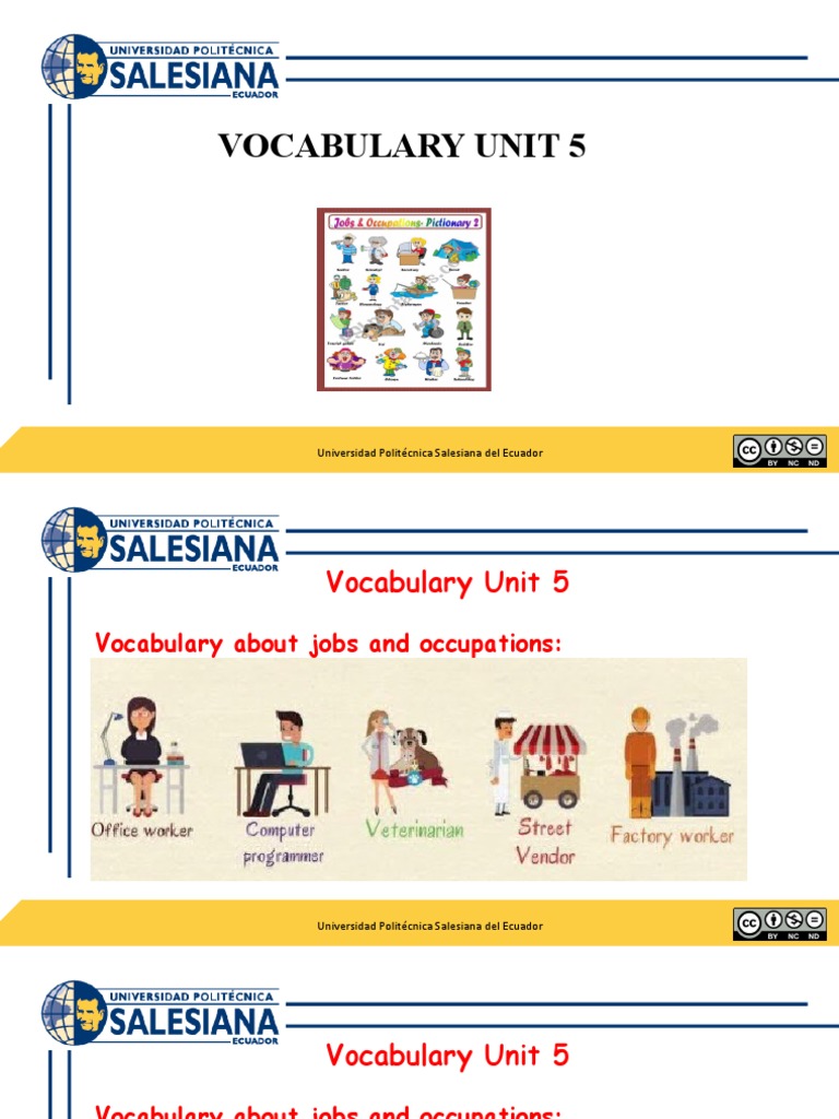 Vocabulary Unit 5: Universidad Politécnica Salesiana Del Ecuador | PDF ...