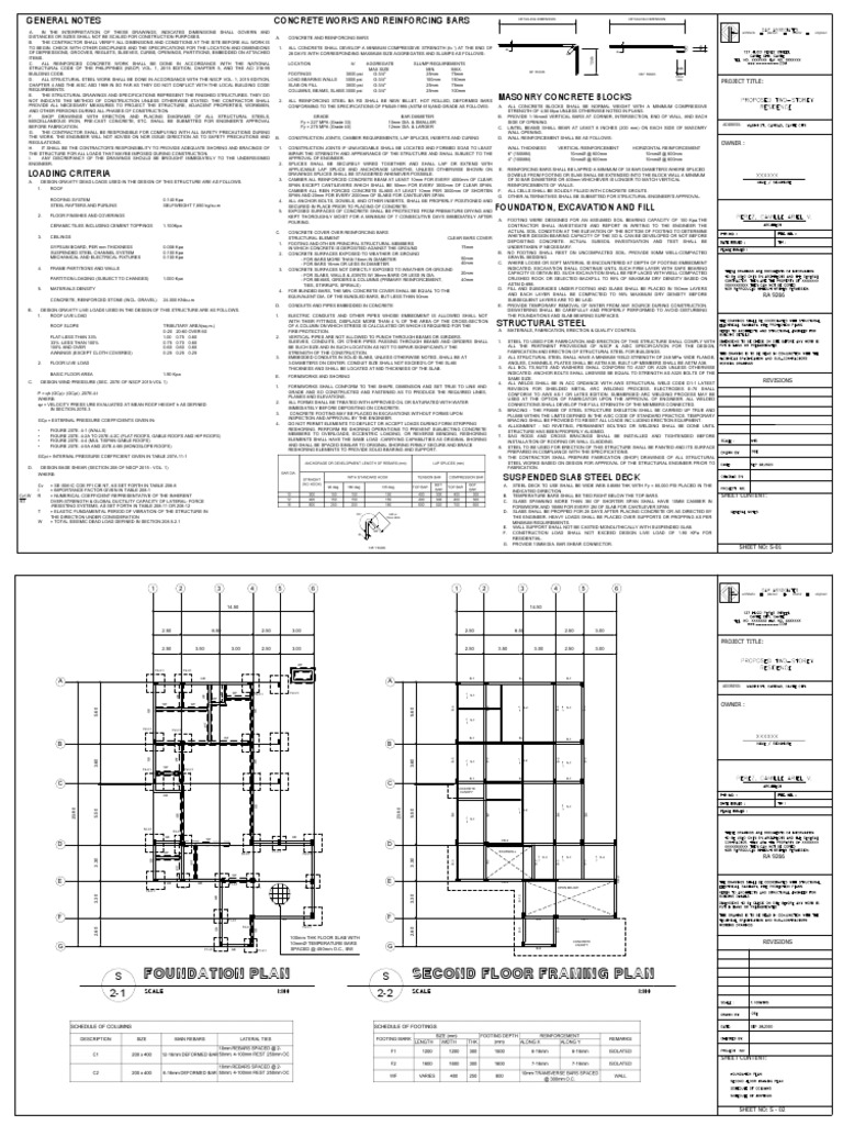 General Notes Concrete Works and Reinforcing Bars: Project Title | PDF ...