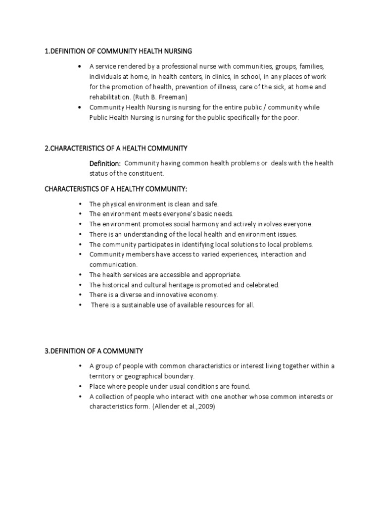 Defining Community Health Nursing: Principles, Characteristics ...