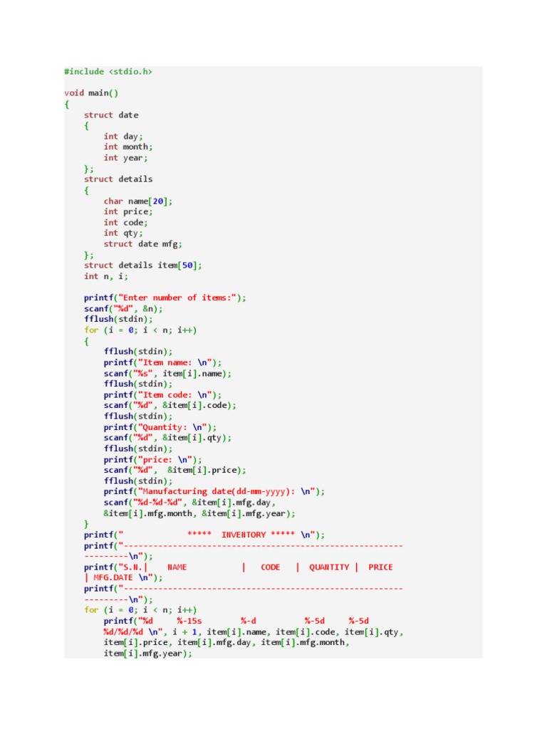 Void Struct Int Int Int Struct Char Int Int Int Struct Struct Int Download Free Pdf Menu 