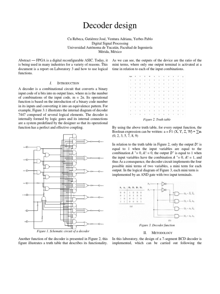 Decoder Design PDF | PDF | Logic Gate | Digital Electronics