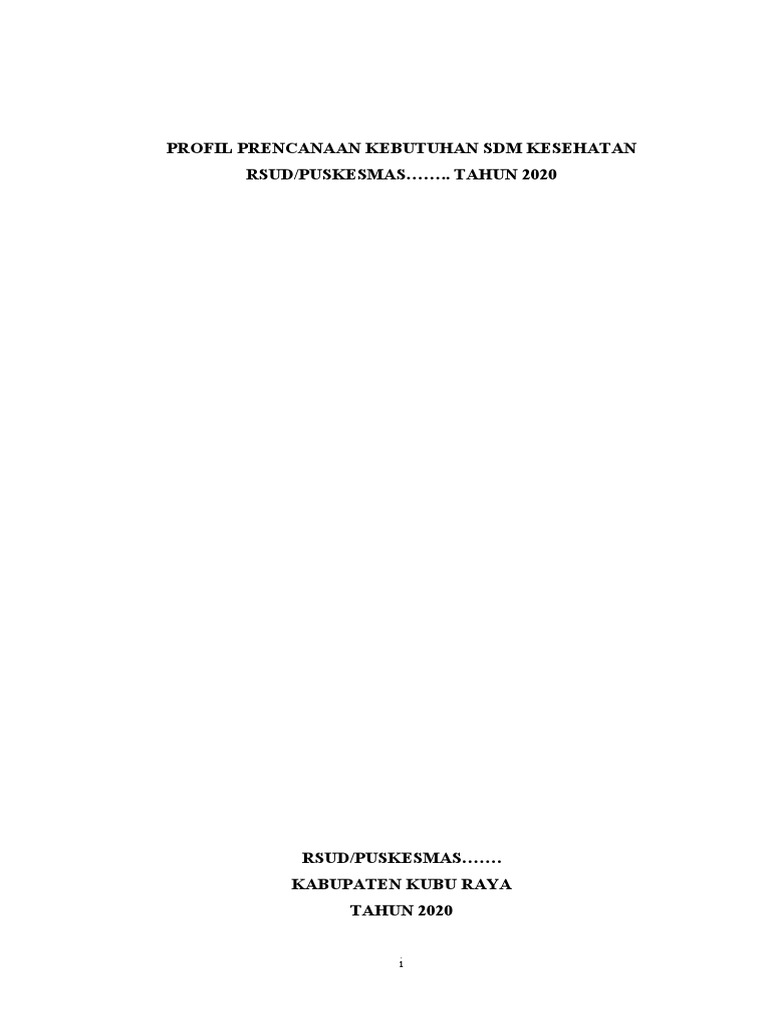 Template Profil Renbut SDMK 2020 - PKMS | PDF