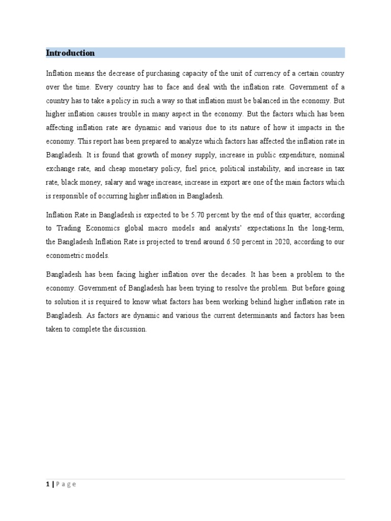 Inflution Effect On Business Firm of Bangladesh | PDF | Inflation ...