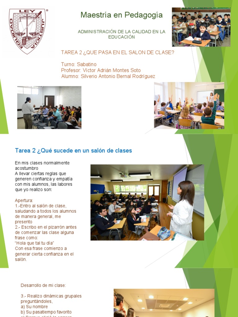 Tarea 2 ¿Qué Sucede en Un Salón | PDF | Modificación de comportamiento ...