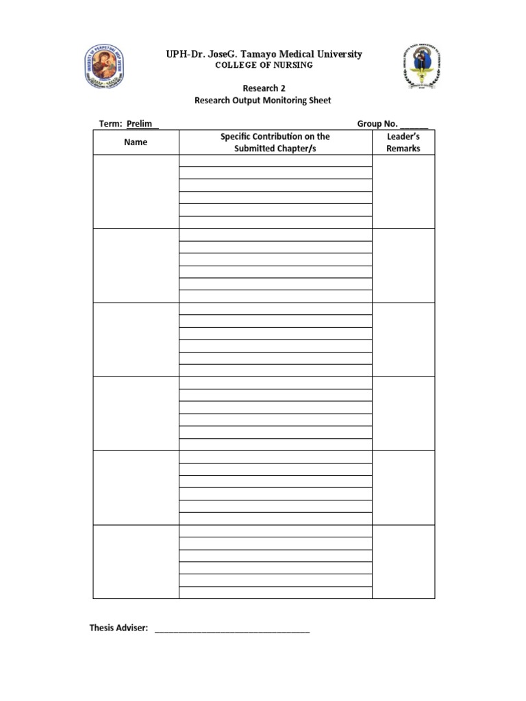 Research Monitoring Sheet | PDF