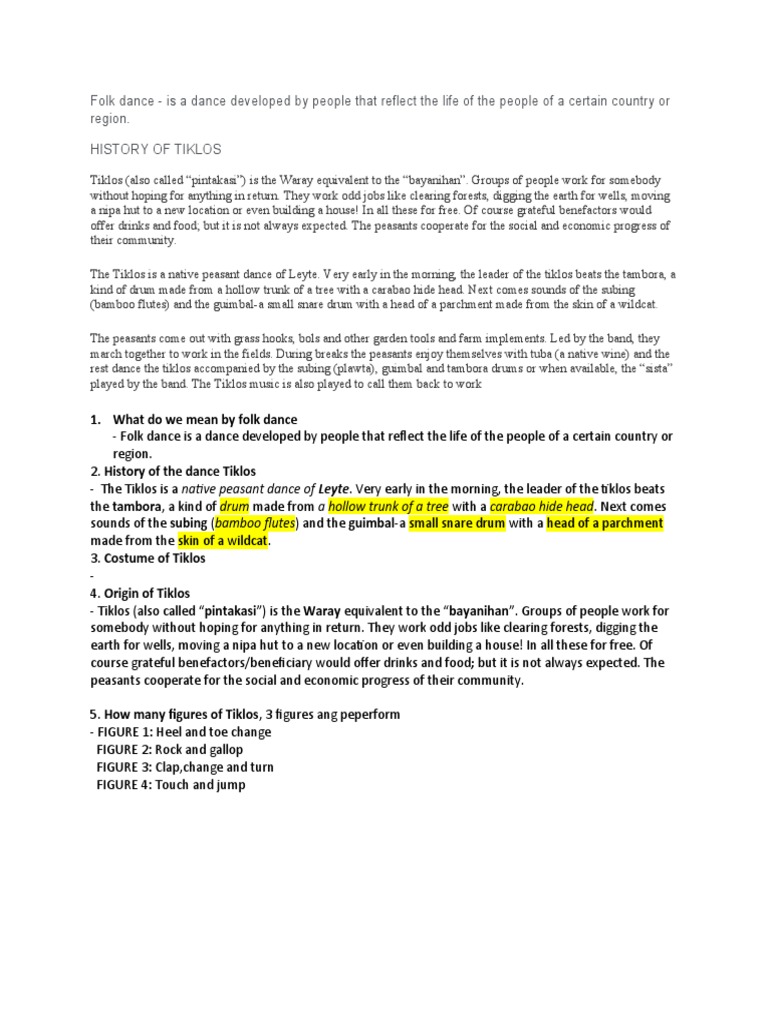 Folk Dance - Is A Dance Developed by People That Reflect The Life of ...