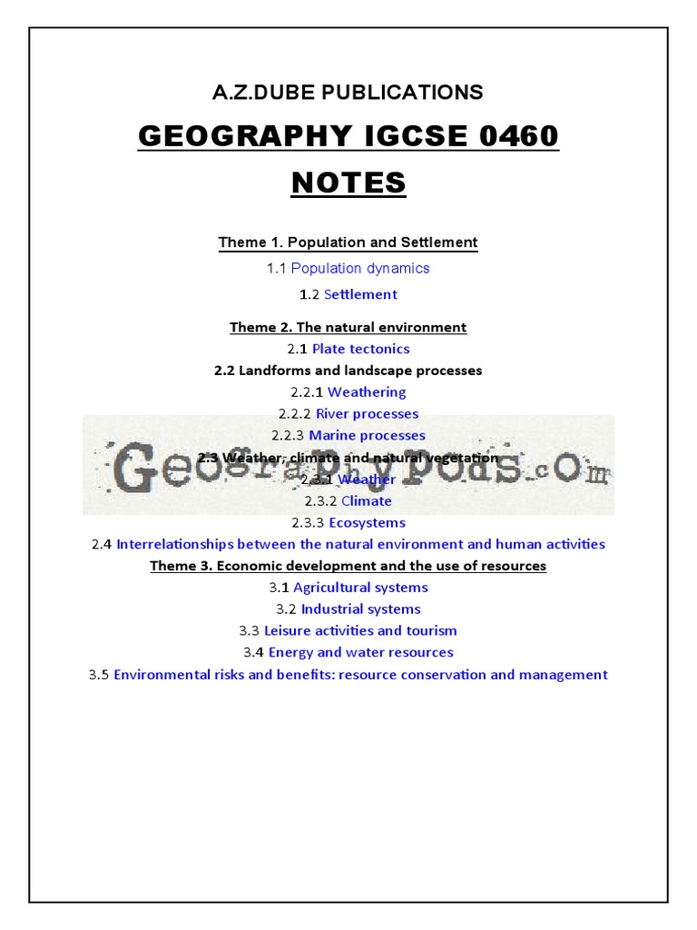 Geo Notes Form Three and Form Four-1 | PDF | Immigration | Urbanization