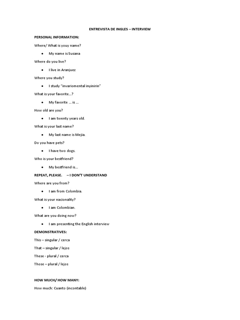 English Interview Practice Guide | PDF