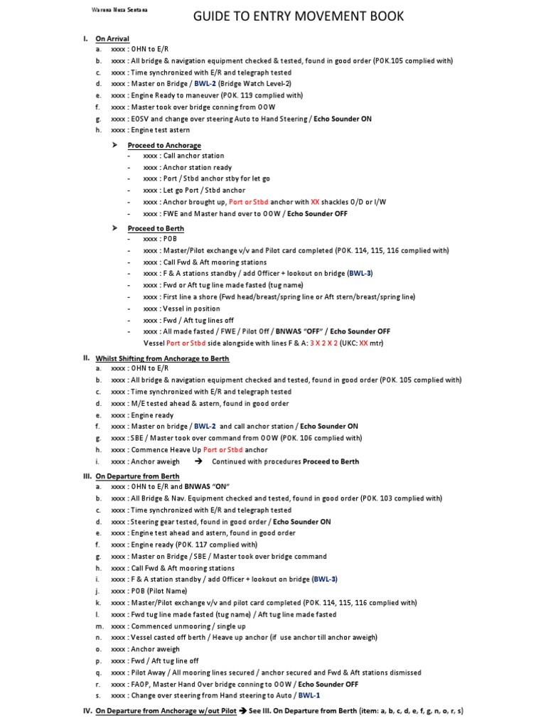 Entry Movement Book PDF | PDF | Anchor | Ships Of The United States