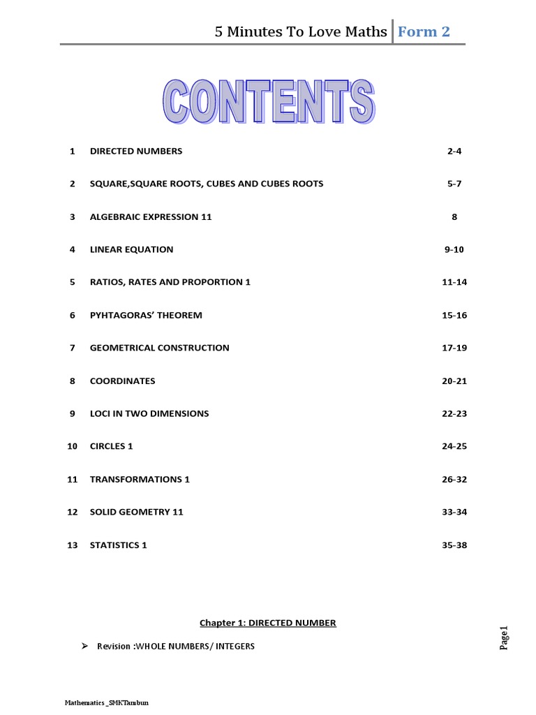 Modul 5min Mathematics Form 2 | PDF | Cartesian Coordinate System | Ratio