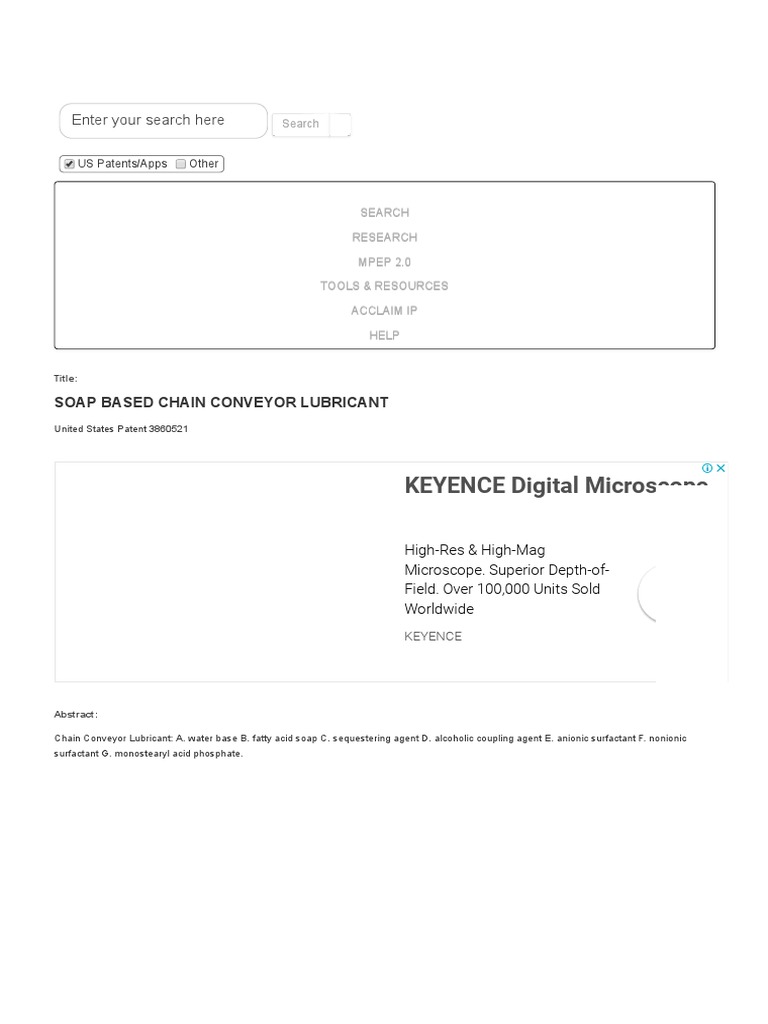 Soap Based Chain Conveyor Lubricant - Basf Wyandotte Corporation | PDF ...