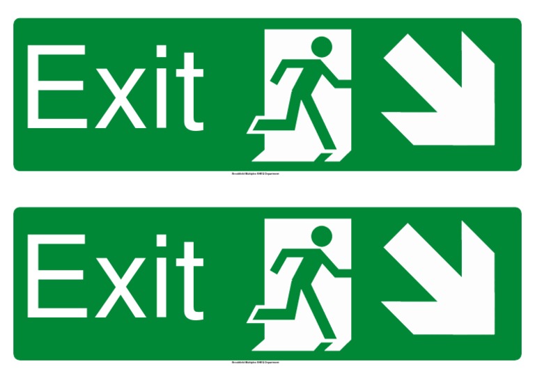 06 Safety Poster - Exit (Right Down) | PDF