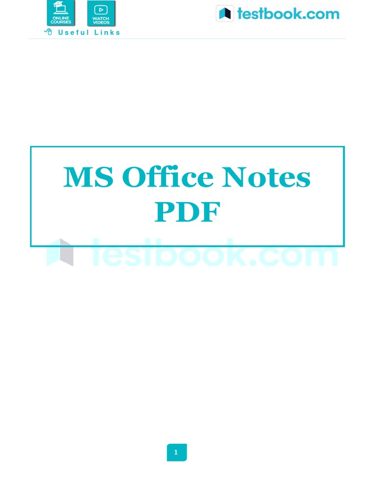 MS Office Notes PDF: Useful Links | PDF | Computers