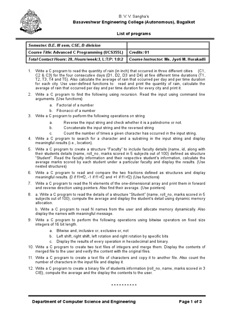 ACP Programs List | PDF | C (Programming Language) | Computer File