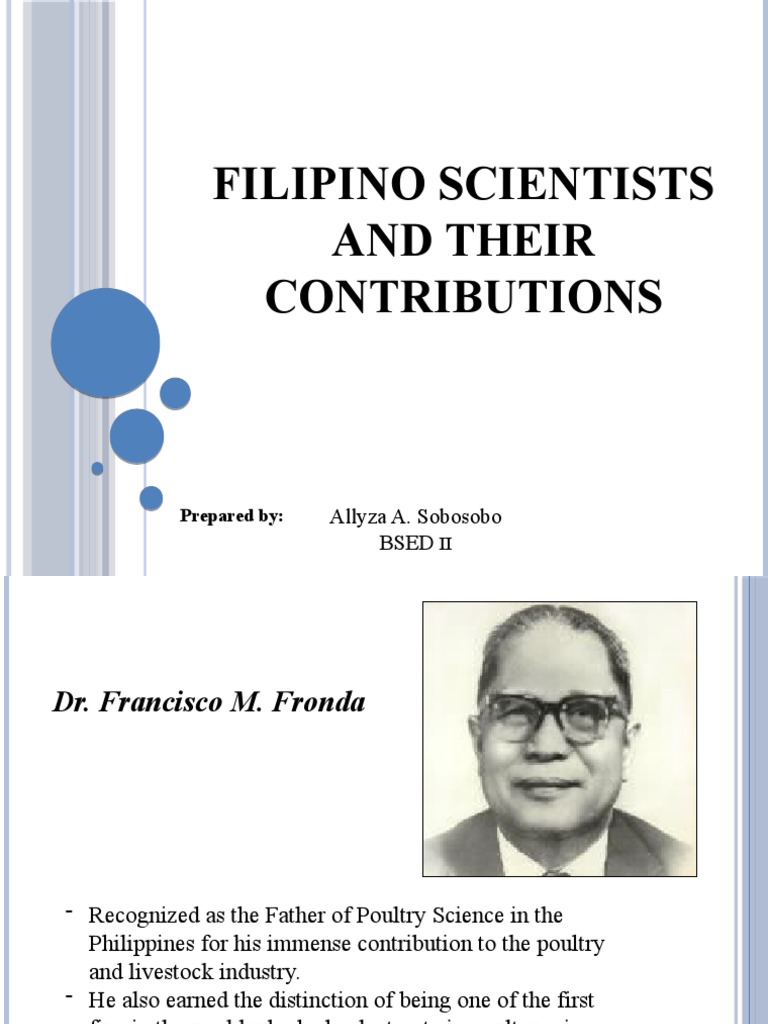 Filipino Scientists and Their Contributions: Allyza A. Sobosobo Bsed | PDF