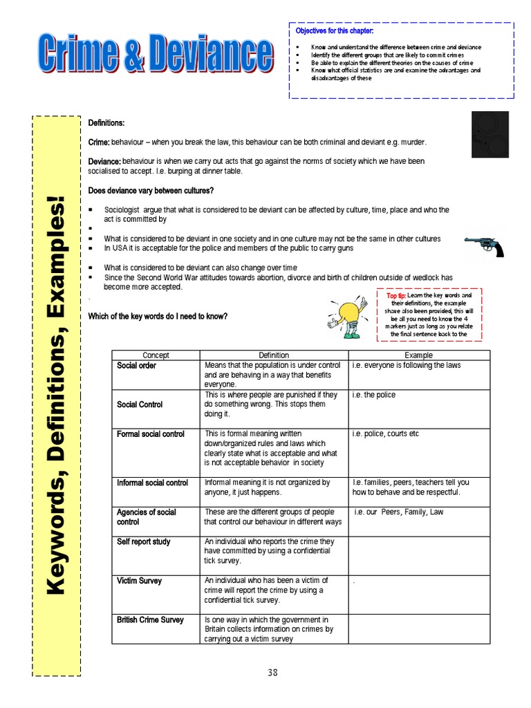 Objectives For This Chapter:: Top Tip | PDF | Deviance (Sociology ...