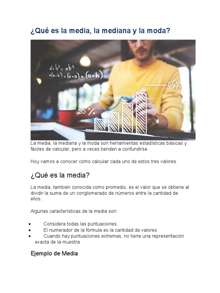 Media, Mediana y Moda: Definición y Cálculo | PDF | Mediana | Números