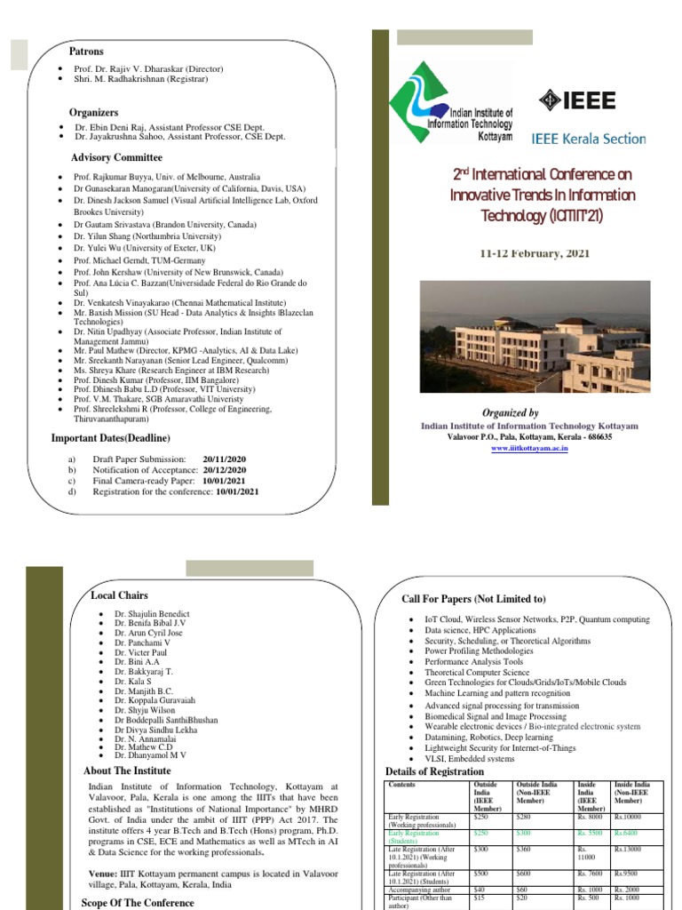 2 International Conference On Innovative Trends in Information Technology (ICITIIT'21) | PDF ...