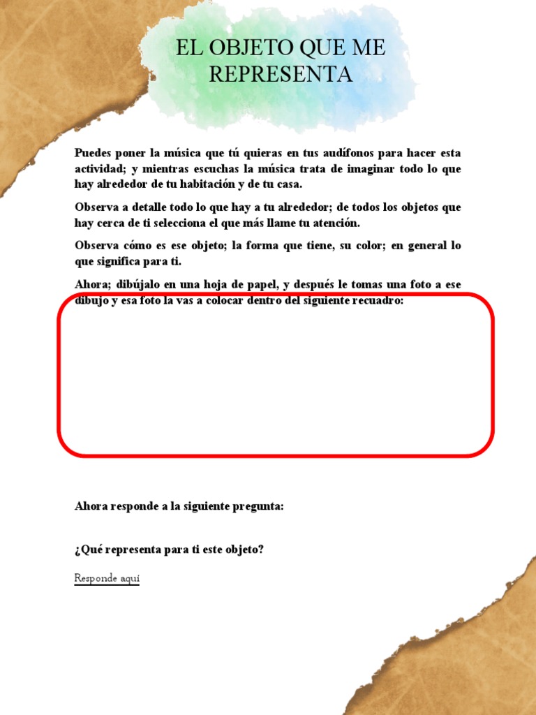 Plantilla El Objeto Que Me Representa | PDF