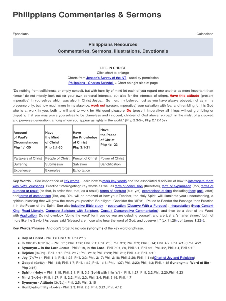 Philippians Commentaries & Sermons | PDF | Epistle To The Philippians ...
