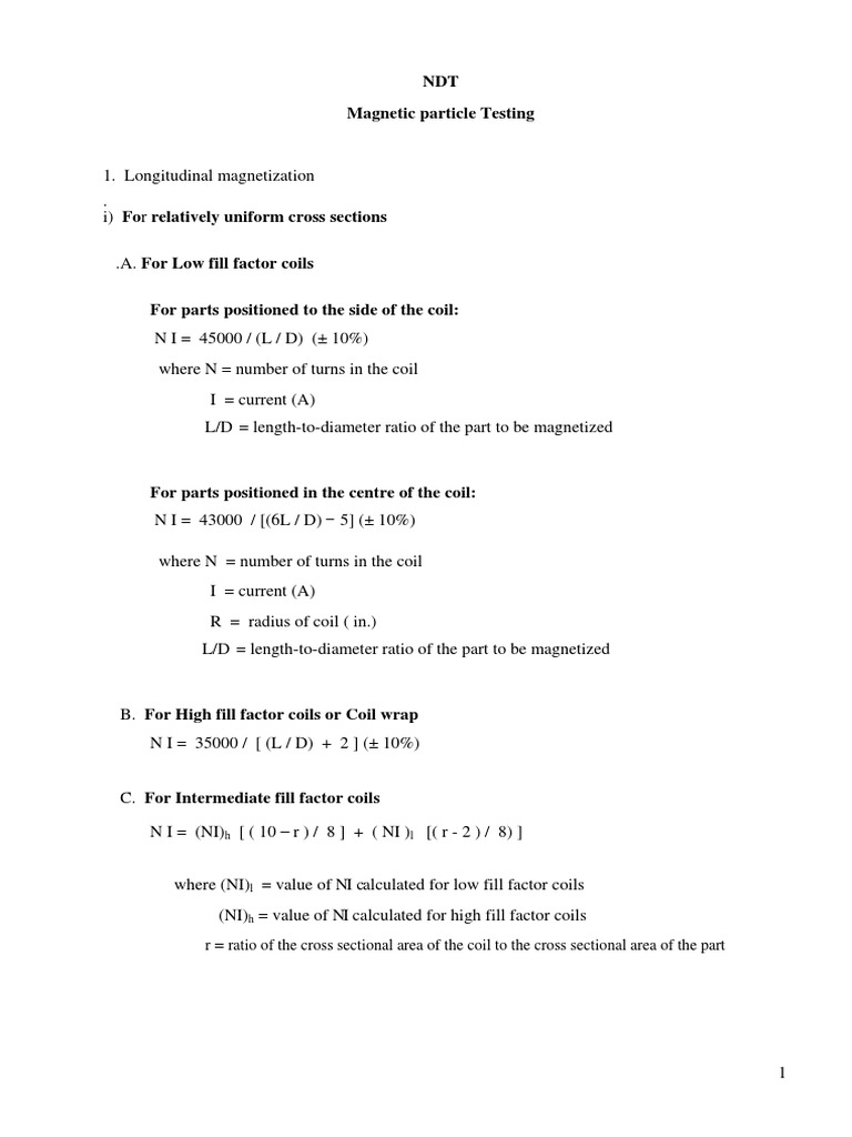 NDT MT Formulae11a | PDF | Inductor | Classical Mechanics