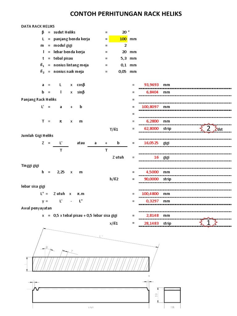 Contoh Perhitungan Rack Heliks | PDF
