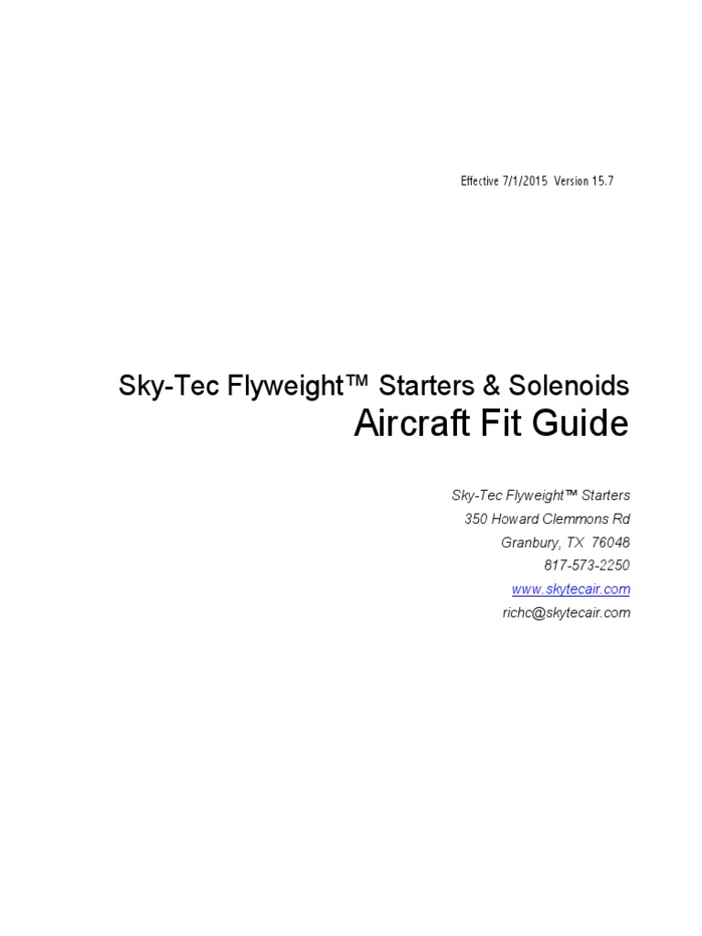 Sky-Tec - Application - Guide - Starters PDF | PDF | Aerospace ...