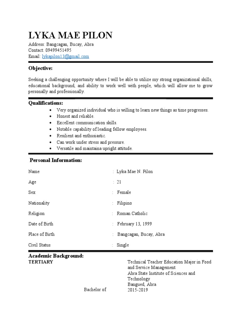 Lyka Mae Pilon: Objective | PDF | Behavior Modification | Learning