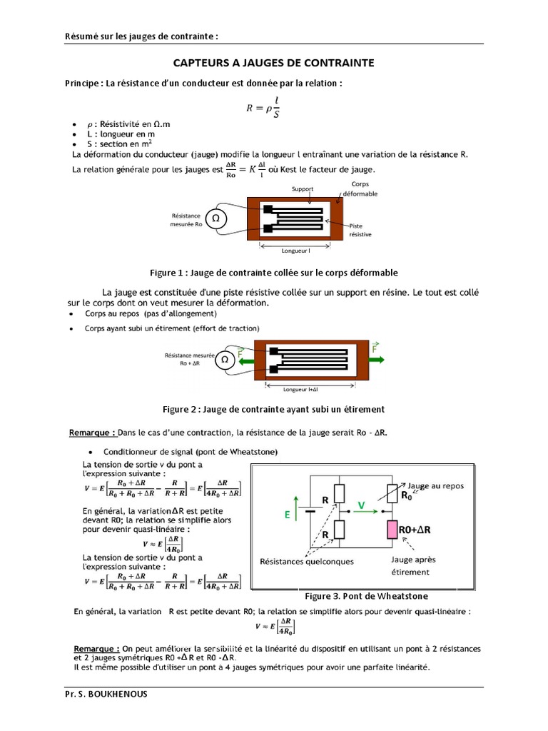 Résumé Jauges Contrainte PDF | PDF
