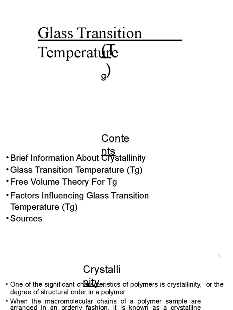 Glass Transition Temperature (T) | PDF | Polymers | Copolymer