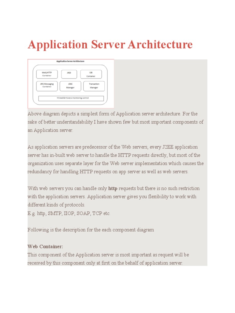 Application Server Architecture | PDF | Application Server | Web Server