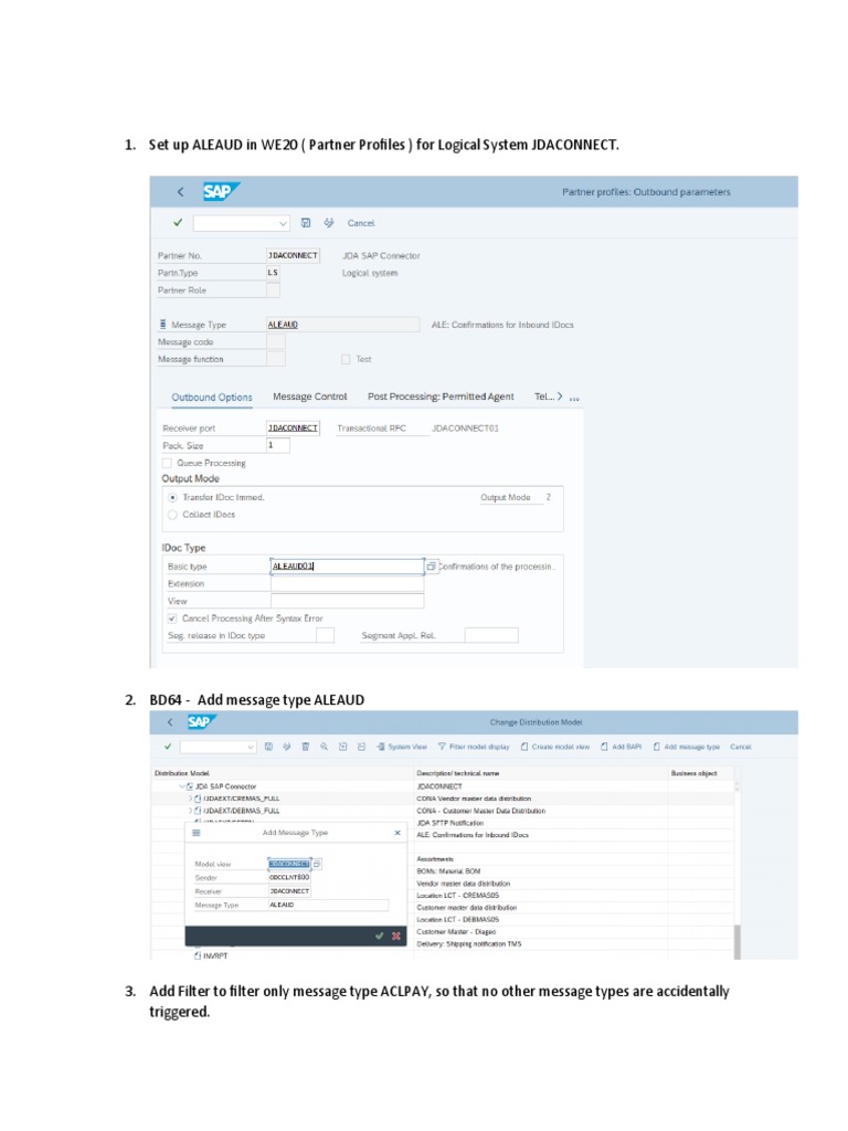 Set Up ALEAUD in WE20 (Partner Profiles) For Logical System JDACONNECT ...