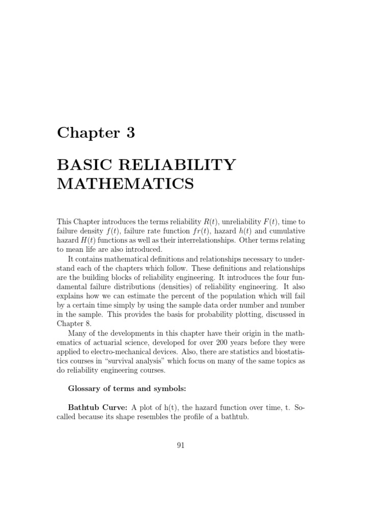 Chap3 Basic Reli Maths | PDF | Reliability Engineering | Probability Density Function