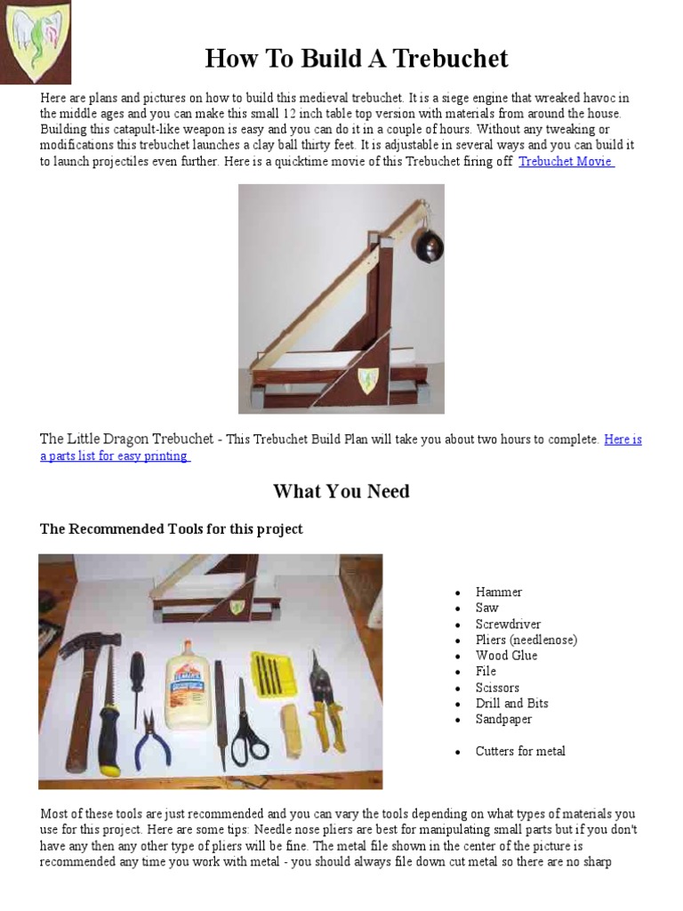 How To Build A Trebuchet Plans 02 | PDF