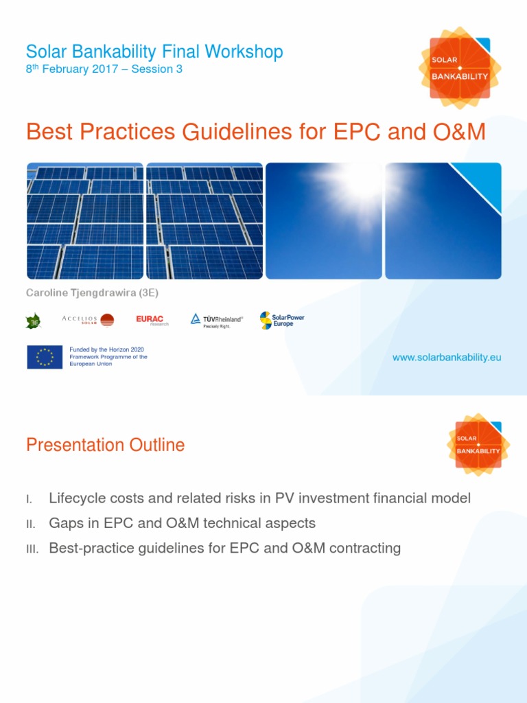 Best Practices for EPC and O&M Contracts | PDF | Life Cycle Assessment ...