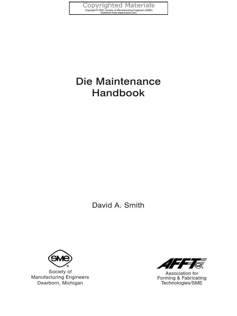 Die Maintenance Handbook (2001) PDF | PDF | Deformation (Engineering ...