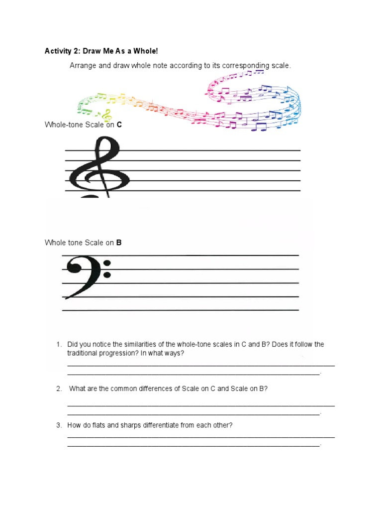 Arrange and Draw Whole Note According To Its Corresponding Scale | PDF