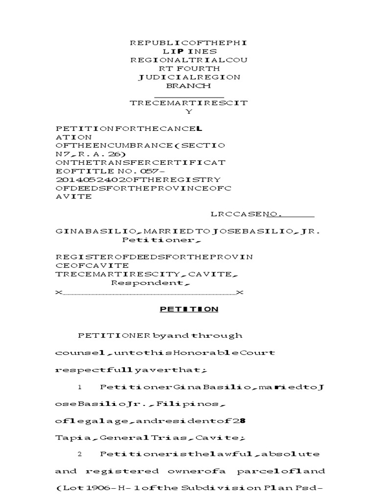 Petition Sec 7 Ra26 | PDF | Law