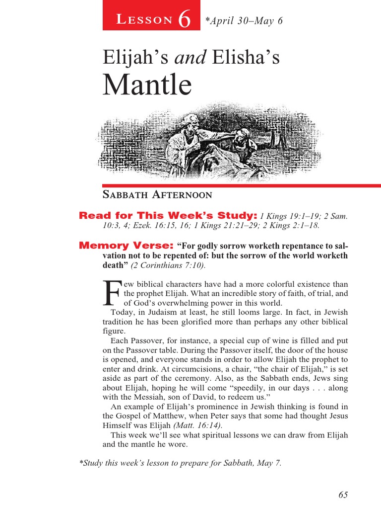 Mantle: Elijah's and Elisha's | PDF | Elijah | Repentance