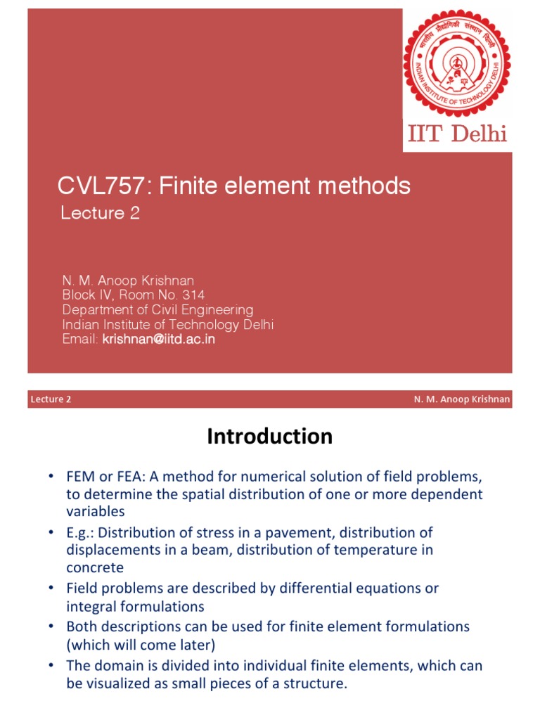 An Introduction To Finite Element Analysis Methodology Discretization Interpolation And
