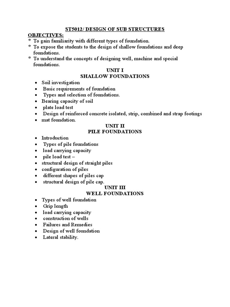Substructure Design: Foundations Guide | PDF