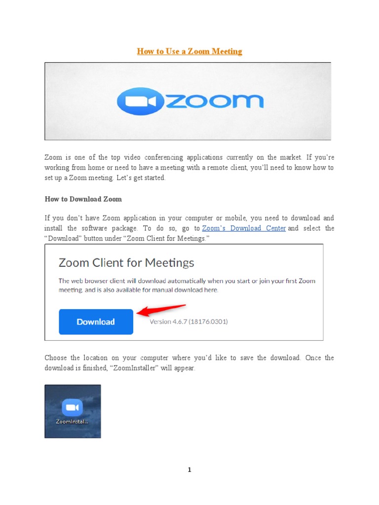 Zoom Meeting Guide | PDF