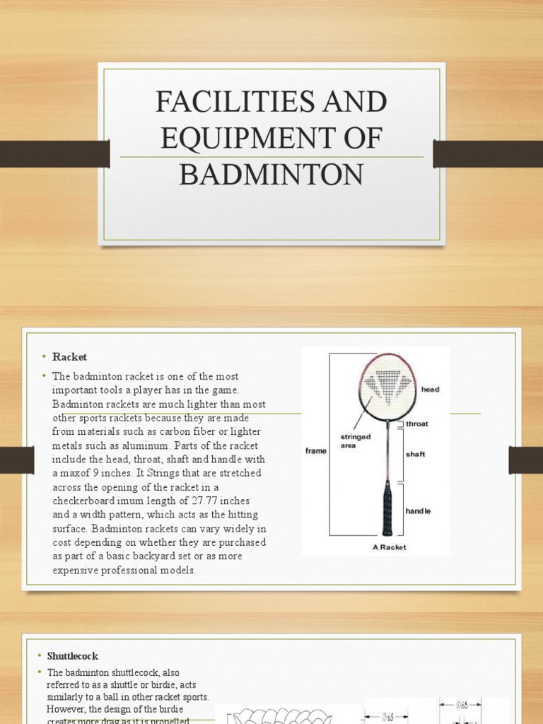 Facilities and Equipment of Badminton | PDF | Racquet Sports | Sports