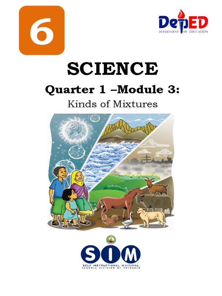 SCIENCE6 - Q1 - MOD3 - Kinds of Mixtures | PDF | Solution | Colloid
