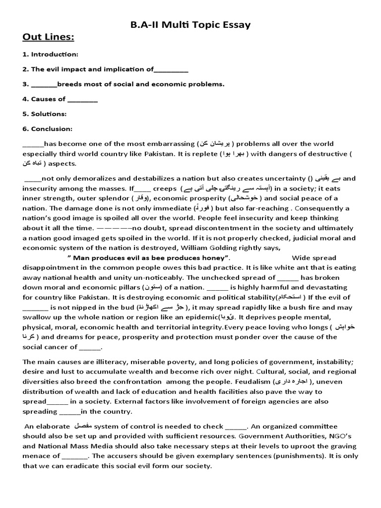 B.A-II Multi Topic Essay | PDF | Policy