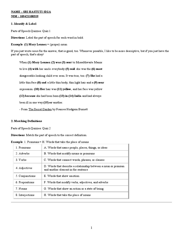 SRI Hastuti Siga Task 3 | PDF | Part Of Speech | Adverb