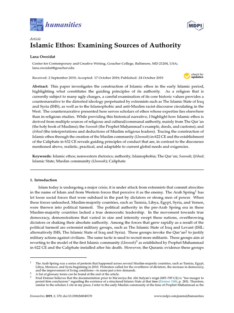 Islamic Ethos Examining Sources of Authority | PDF | Ummah | Muhammad